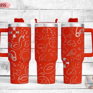 Pool Doodles Laser Engraved Full Wrap Design for 40oz Tumbler, Digital ...