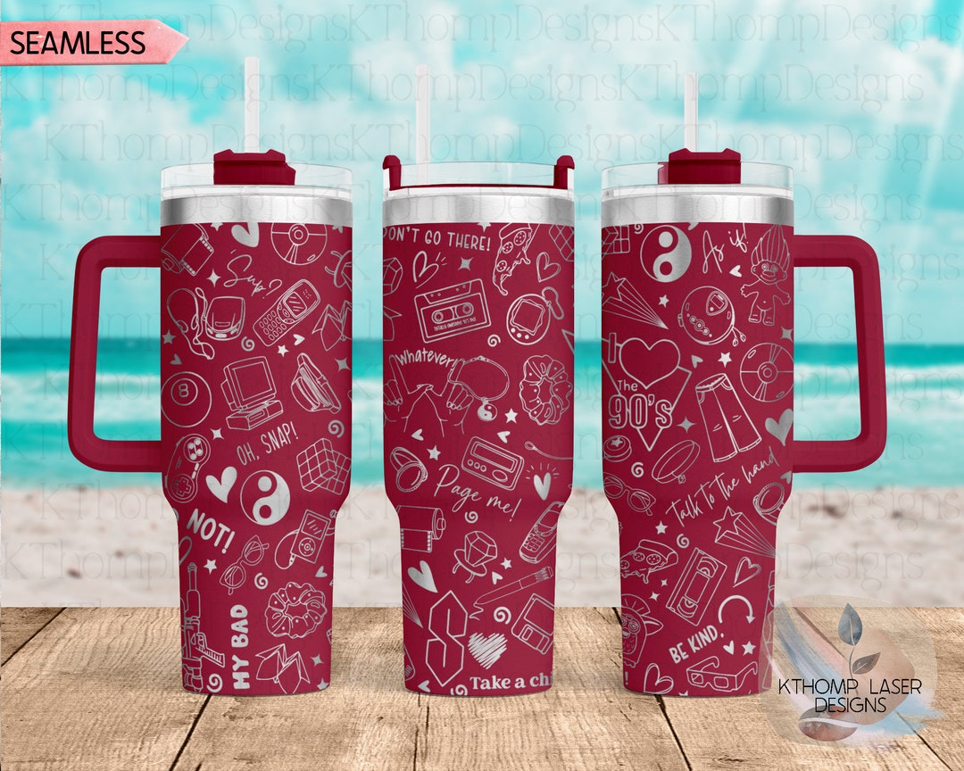 90's Throwback Laser Engraved Full Wrap Design for 40oz Tumbler ...