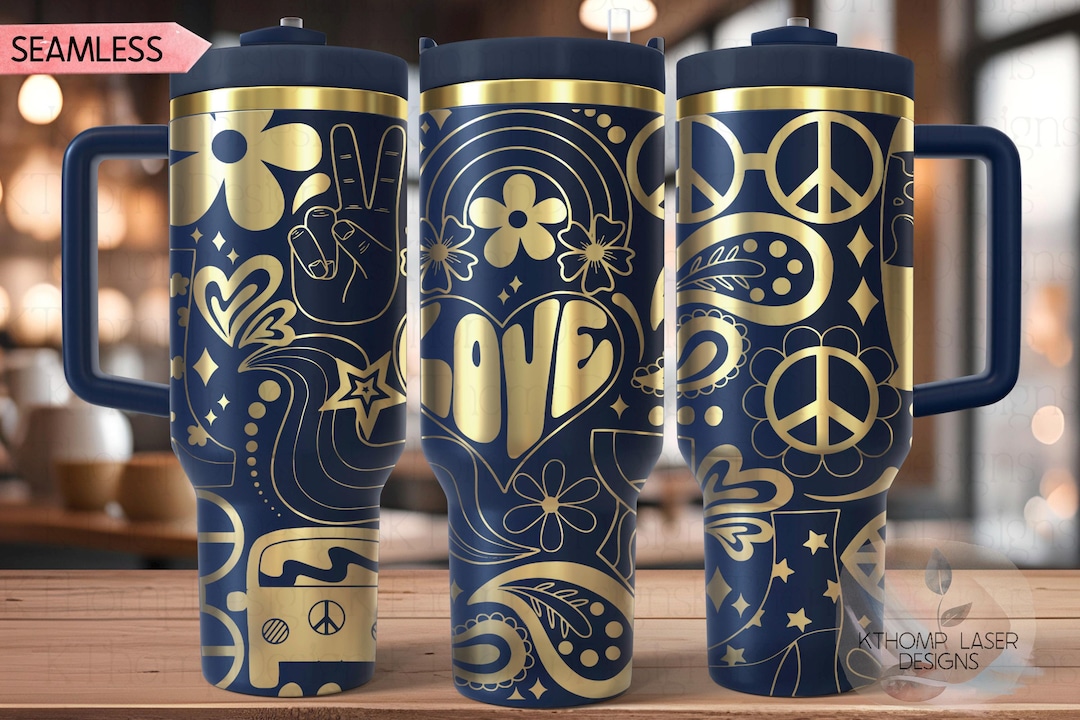 Groovy 70s Laser SVG Wrap for 30oz and 40oz Handled Tumblers - Etsy