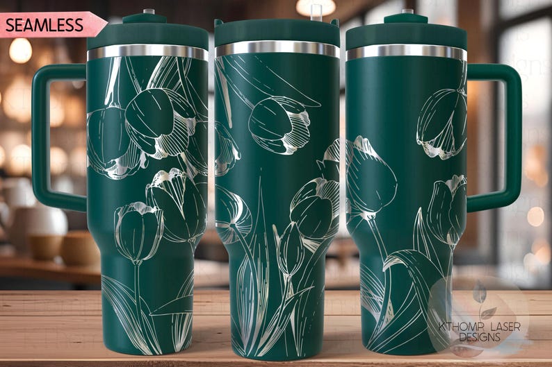 Tulips Laser SVG Wrap for 30oz and 40oz Handled Tumblers - Etsy