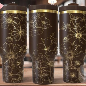 Cosmos, Morning Glories, Violets Laser SVG Wrap for 30oz and 40oz ...