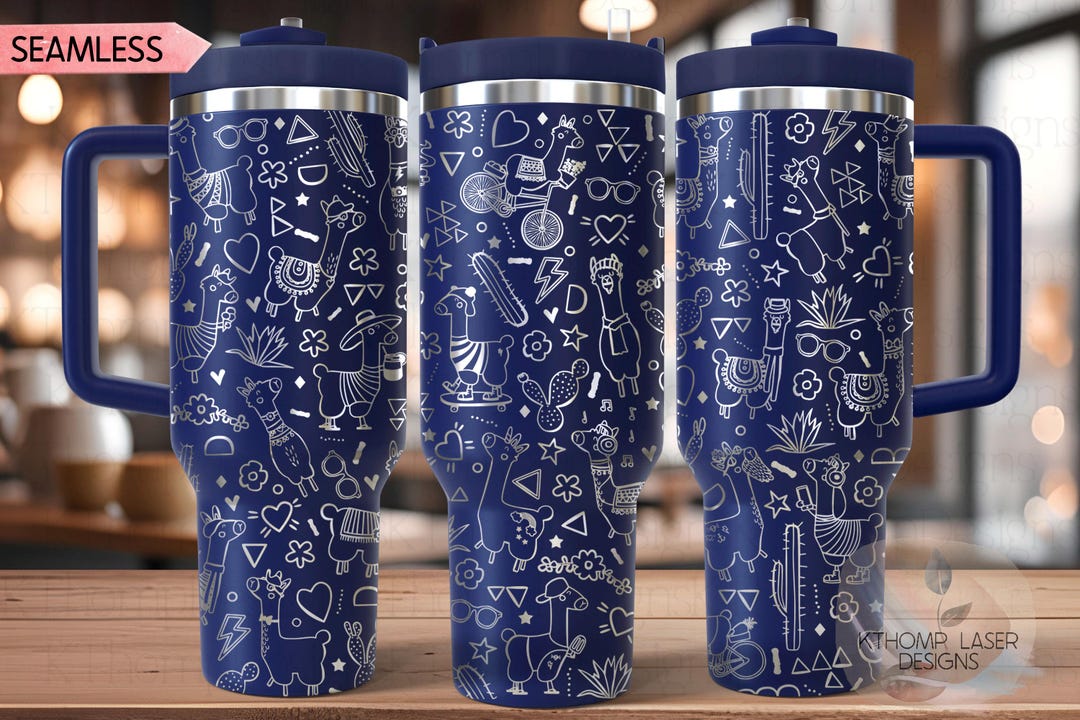 Llama Cactus Laser SVG Wrap for 30oz and 40oz Handled Tumblers - Etsy