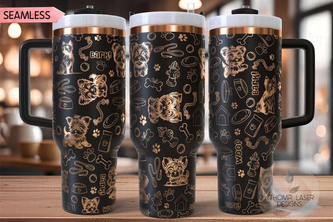 Yorkie Dog Doodles Laser SVG Wrap for 30oz and 40oz Handled Tumblers - Etsy