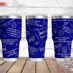 Math Puns Teacher Jokes Laser Engraved Full Wrap for 20oz & 30oz ...