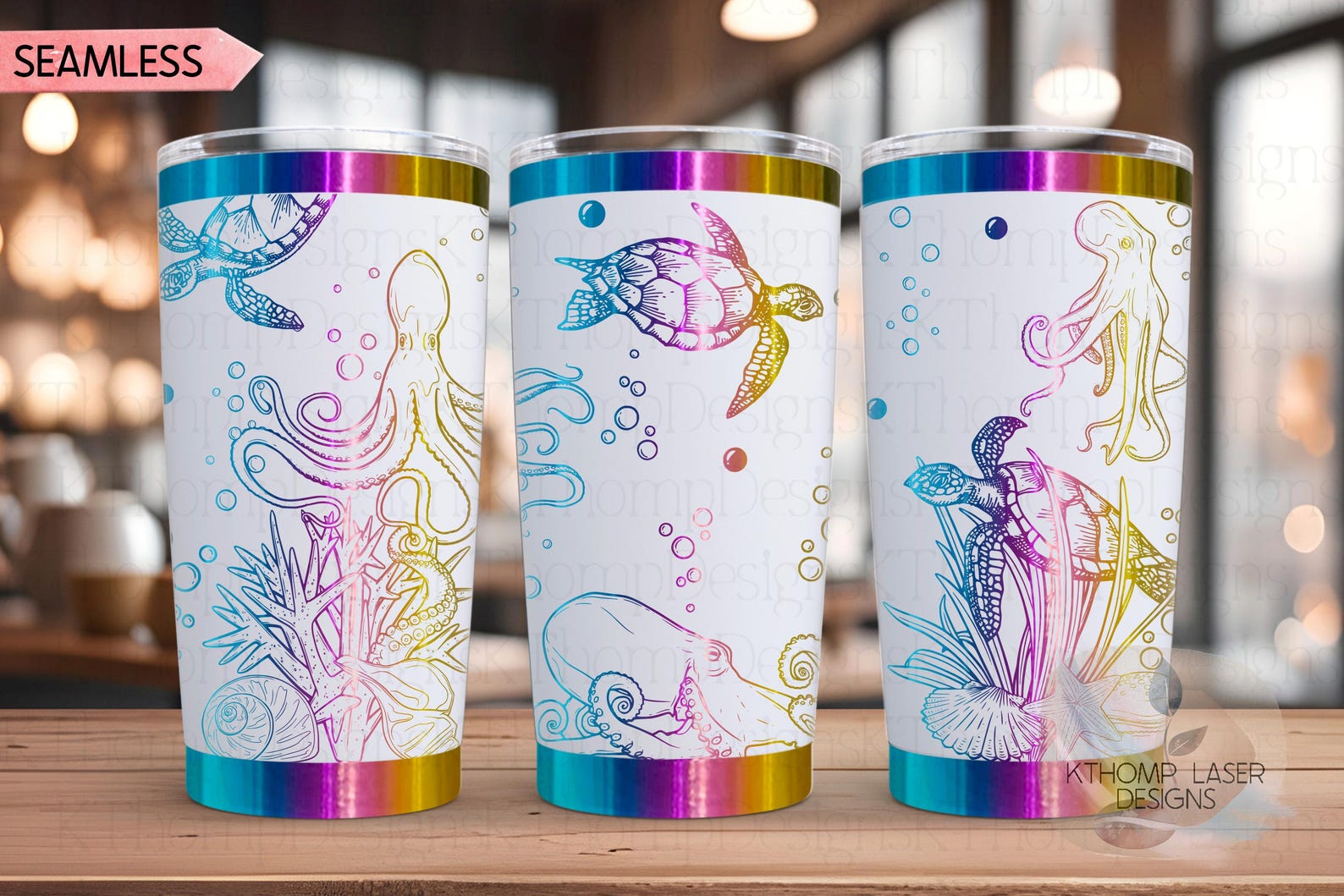 Octopus & Turtles Laser SVG Wrap for 20oz and 30oz Tumblers - Etsy