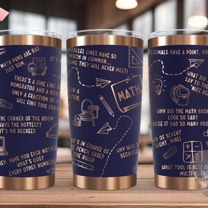 Math Puns Teacher Jokes Laser Engraved Full Wrap for 20oz & 30oz ...