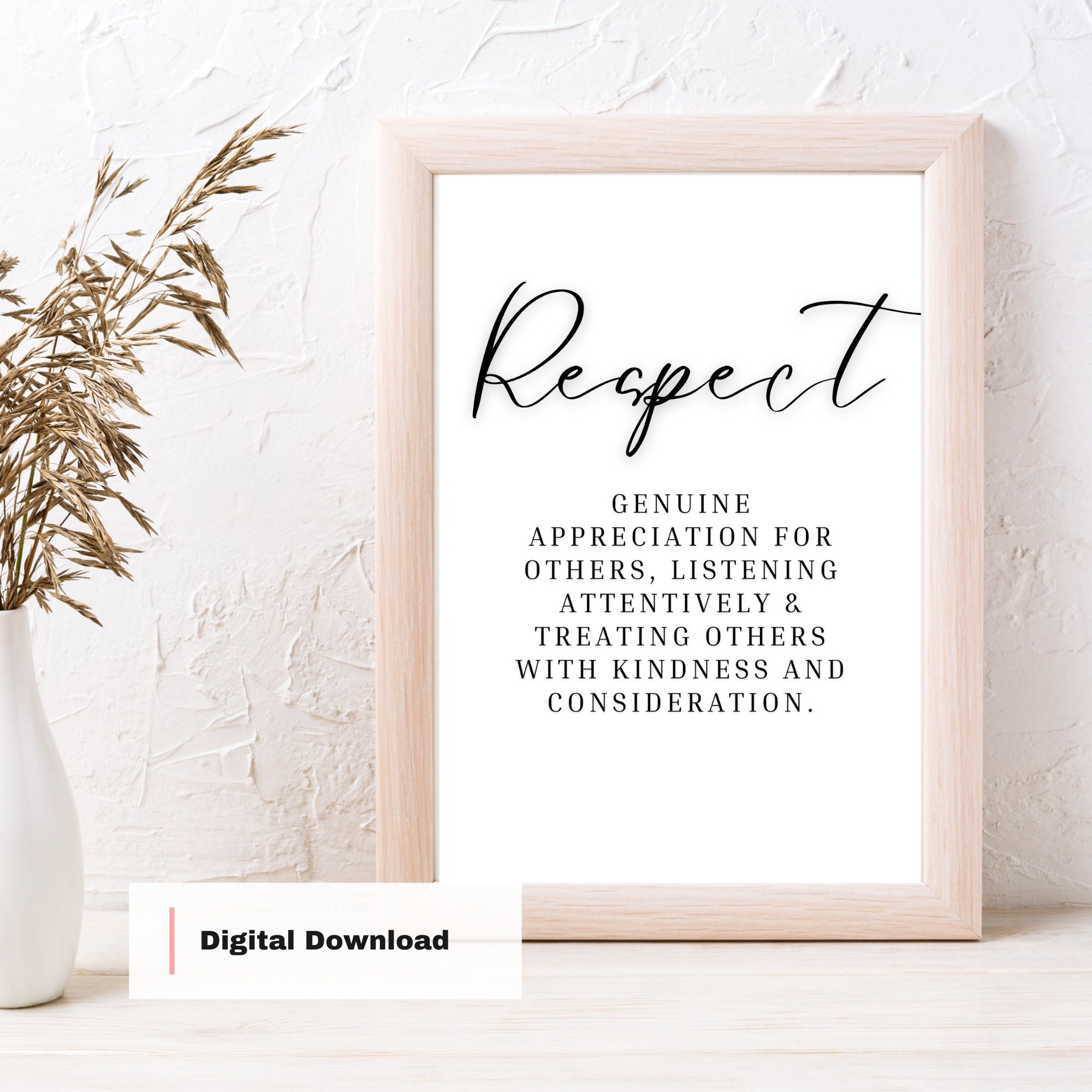 Respect Definition Printable Wall Decor Home Office Decor ...
