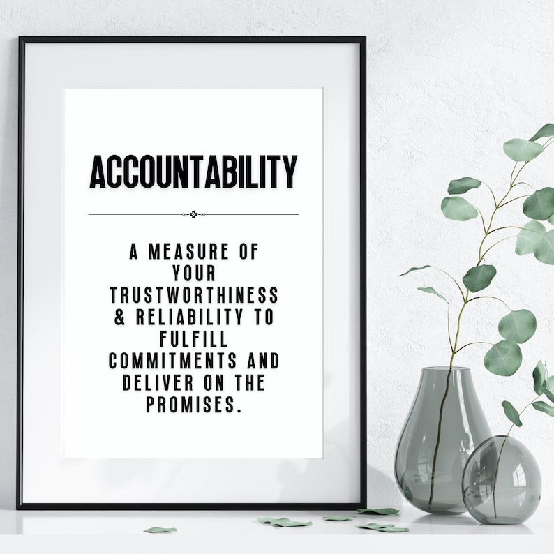 Teamwork Accountability Printable Office Wall Art, Motivation Decor ...