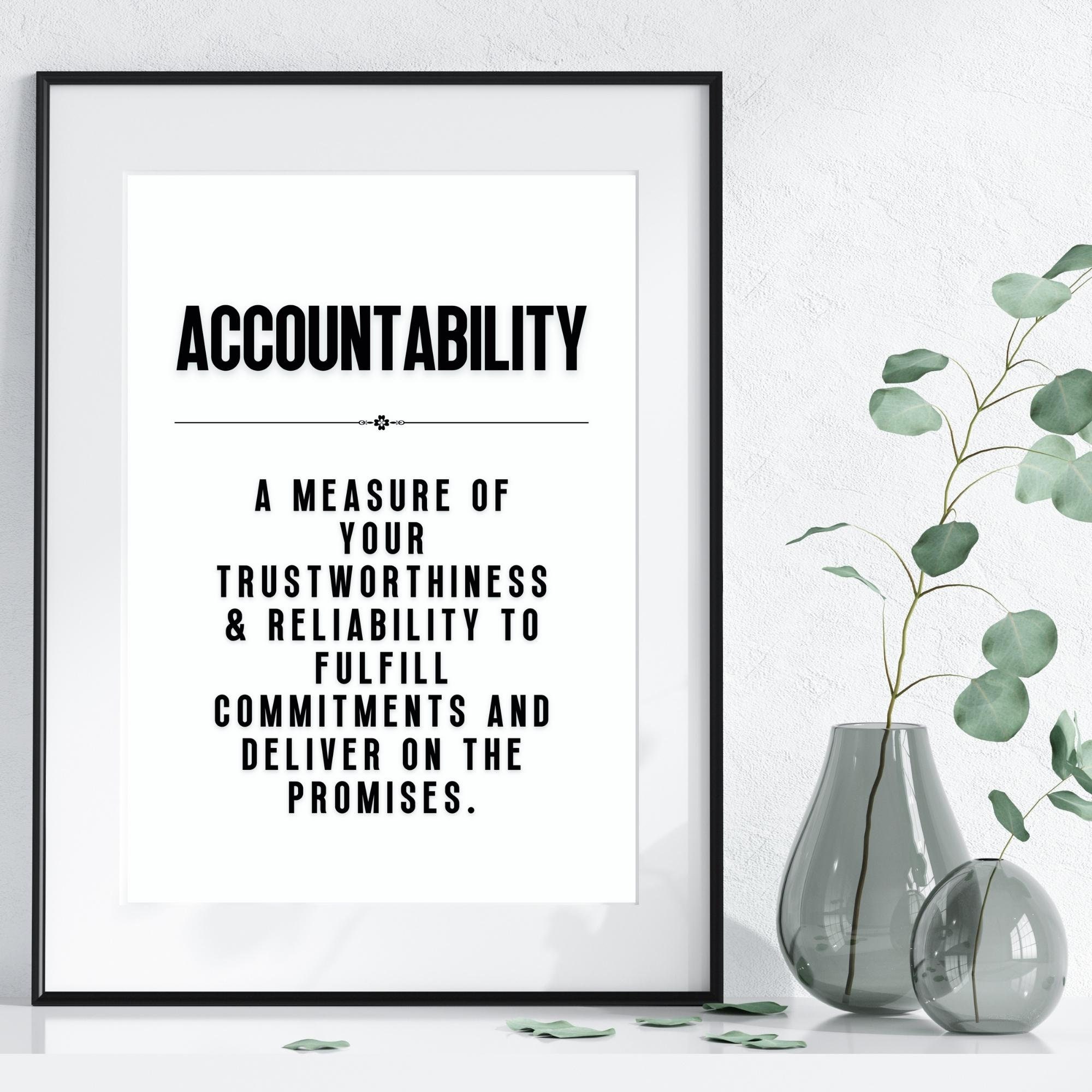 Teamwork Accountability Printable Office Wall Art, Motivation Decor ...