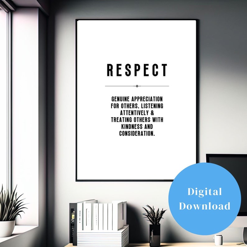 Respect Definition Printable Wall Decor Home Office Decor ...