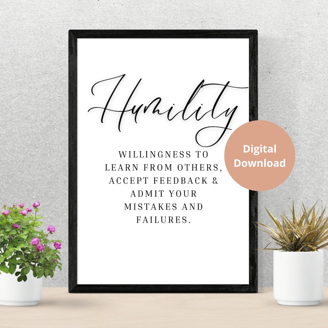 Humility Definition Printable Wall Art, Home and Office Decor ...