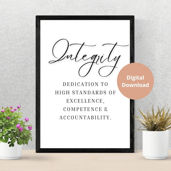 Integrity Poster - Etsy