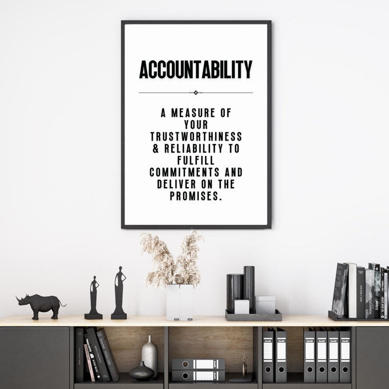 Accountability Definition Printable, Motivational Wall Art for Home and ...