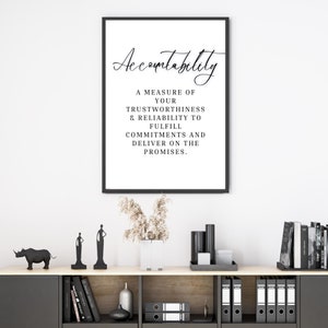 Teamwork Accountability Printable Office Wall Art, Motivation Decor ...