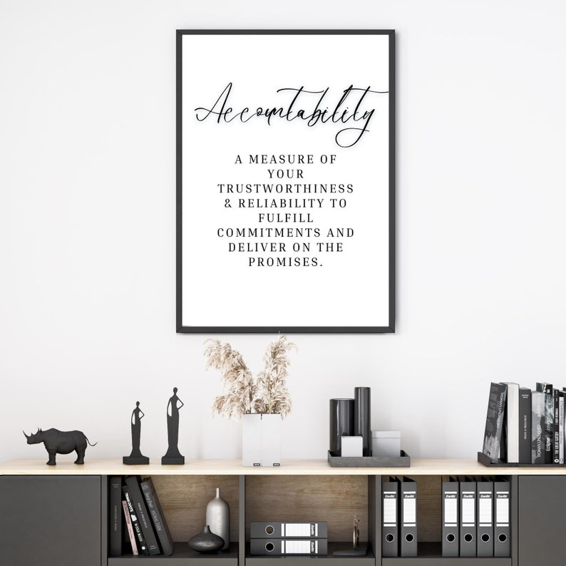 Teamwork Accountability Printable Office Wall Art, Motivation Decor ...