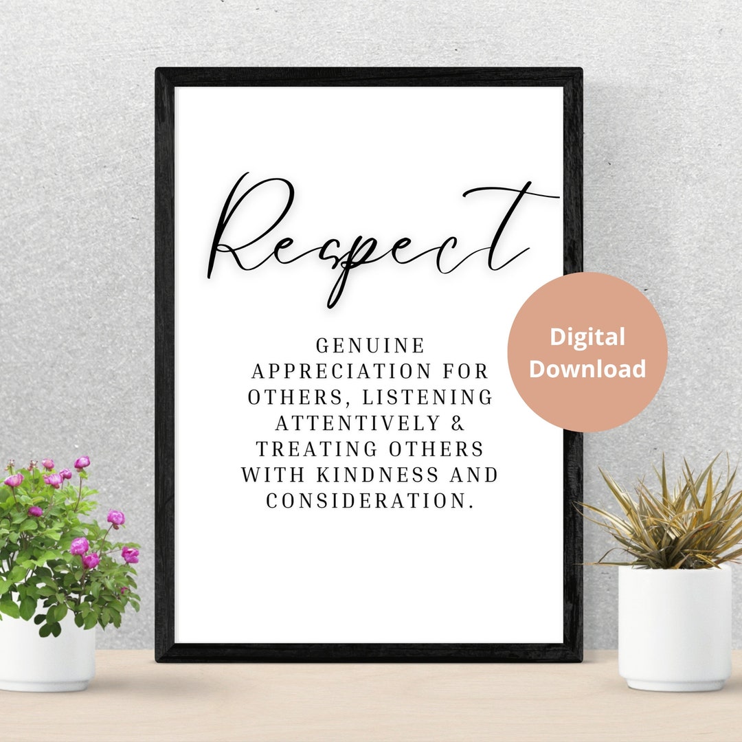 Respect Definition Printable Wall Decor Home Office Decor ...