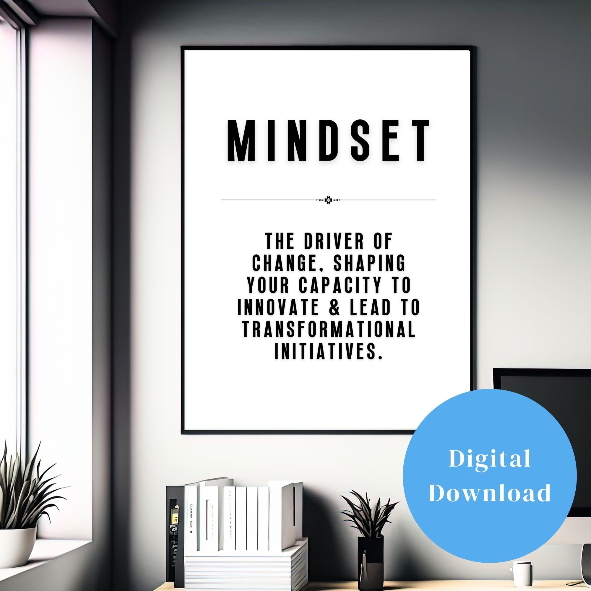 Mindset Definition Printable Wall Art, Office and Dorm Decor ...
