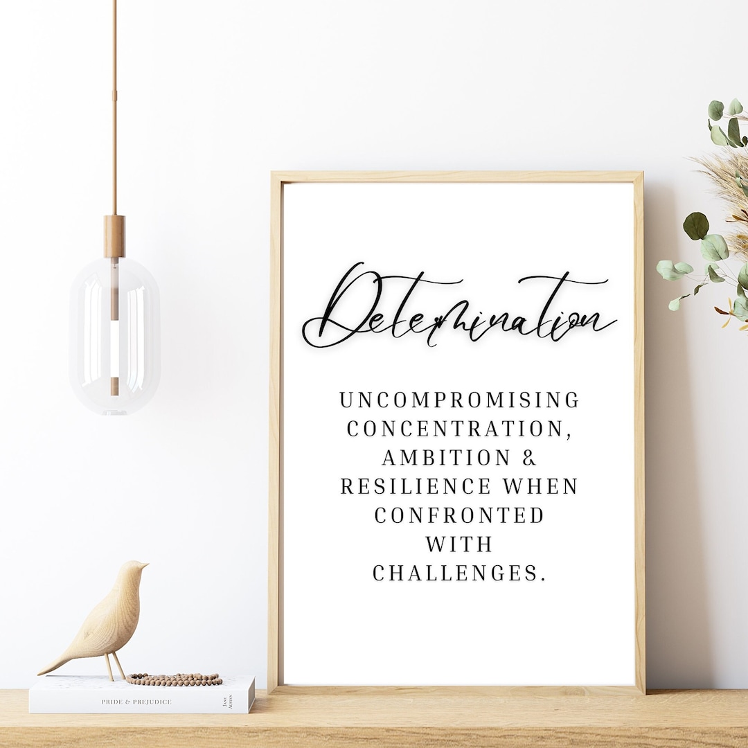 Office Determination Definition Wall Art Printable, Motivational Quote ...