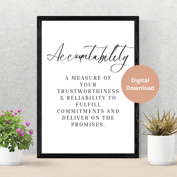 Accountability Quote Poster - Etsy