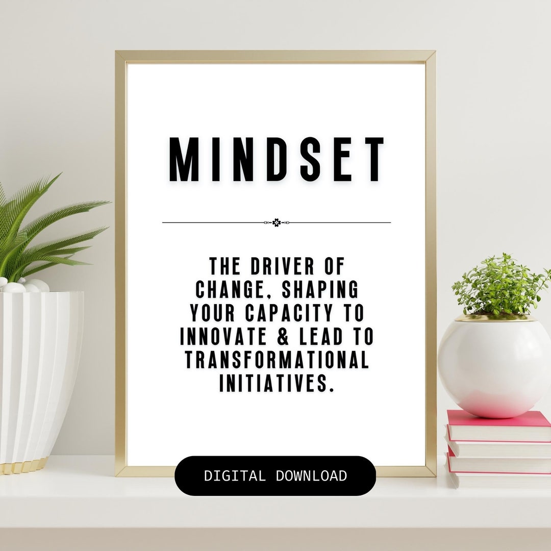 Mindset Definition Printable Wall Art, Office and Dorm Decor ...