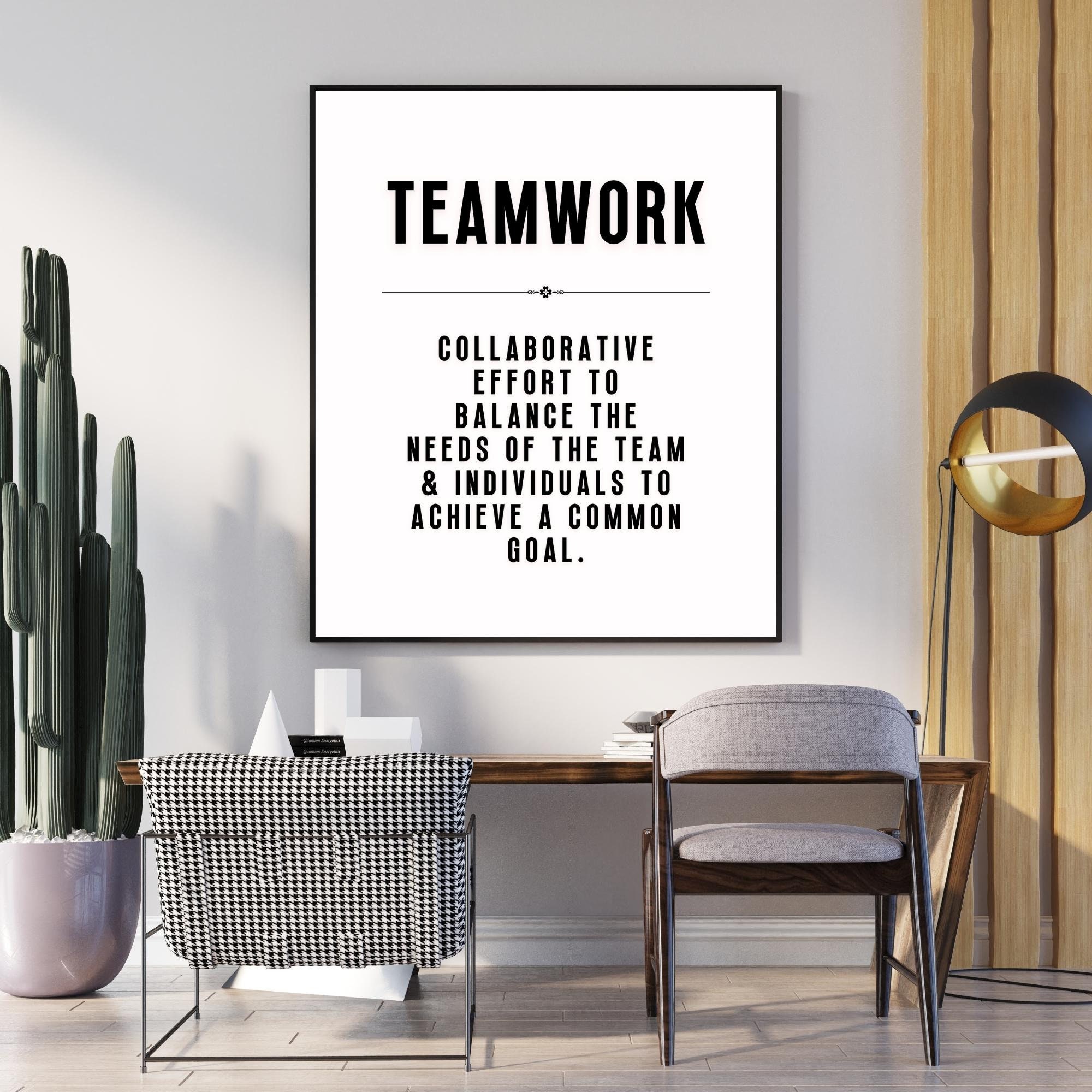 Teamwork Accountability Printable Office Wall Art, Motivation Decor ...