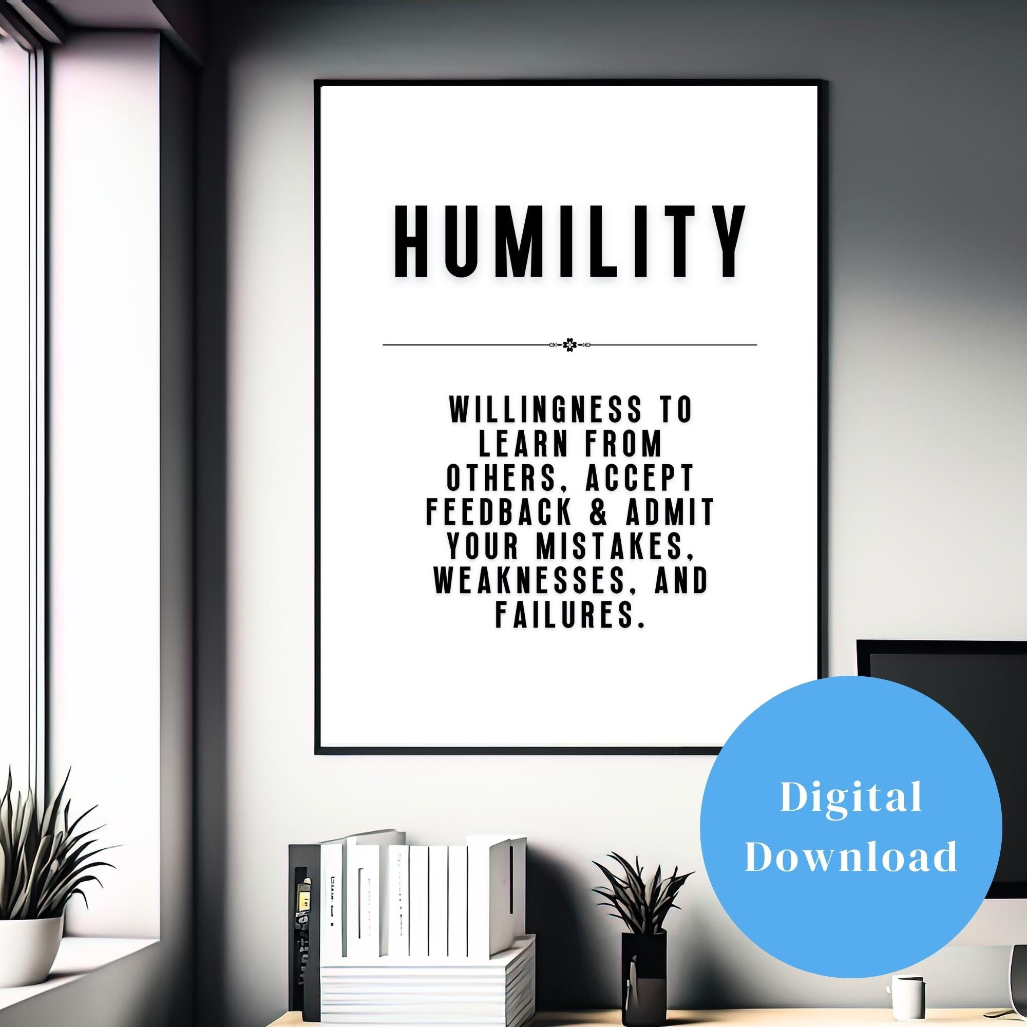 Humility Definition Printable Wall Art Home and Office Decor - Etsy