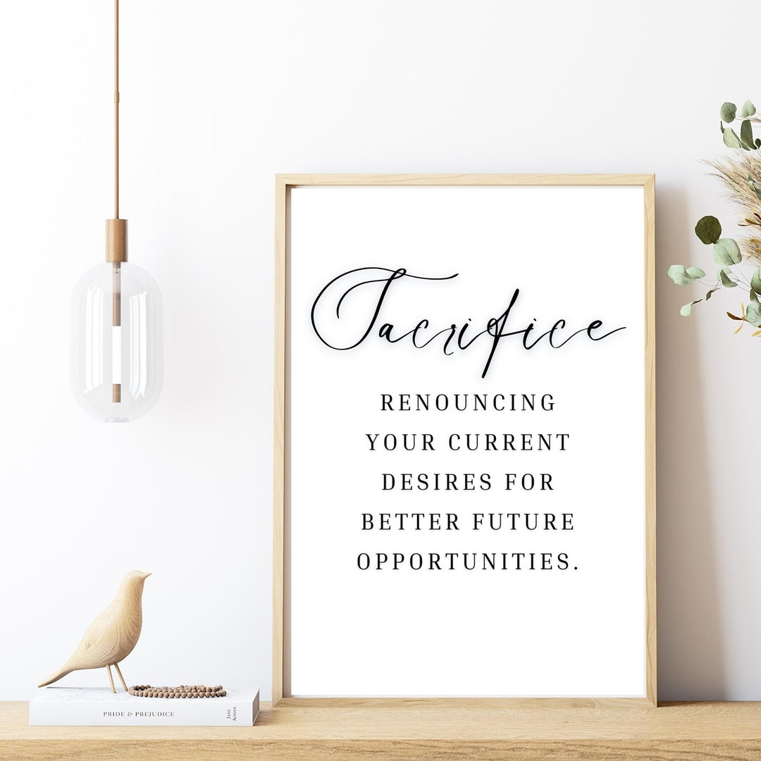Sacrifice Definition Printable Wall Art, Inspirational Home Decor for ...
