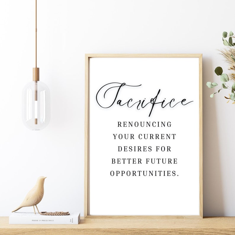 Sacrifice Definition Printable Wall Art, Inspirational Home Decor for ...