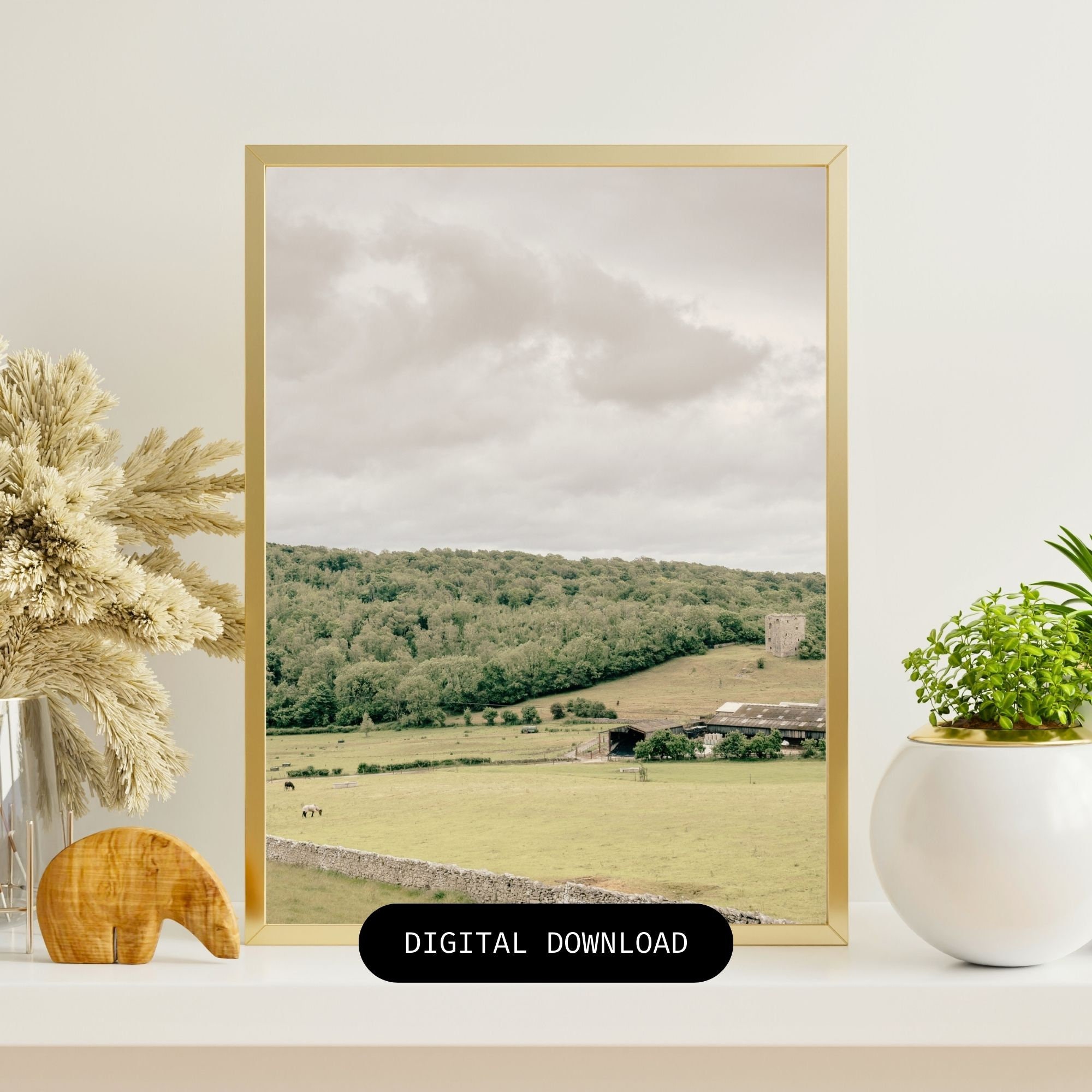 Vintage Rural Landscape Printable Wall Art - Country Landscape Digital ...