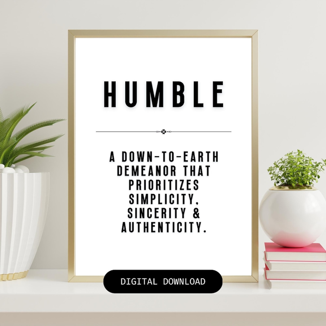 Humble Definition Printable Wall Art, Office Decor, Inspirational ...