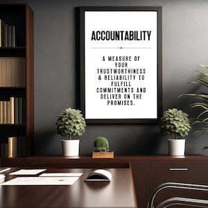 Accountability Definition Printable, Motivational Wall Art for Home and ...