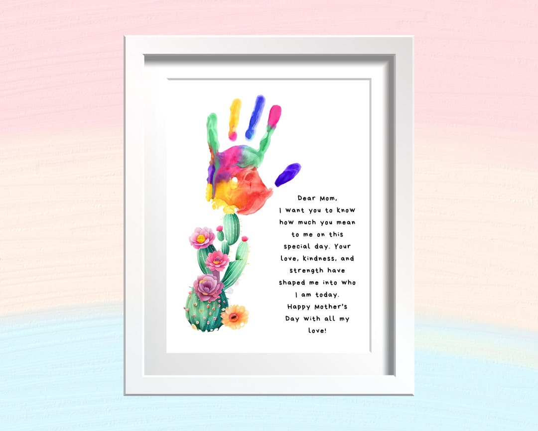 Mother's Day Handprint Printable, Blooming Cactus DIY Craft ...