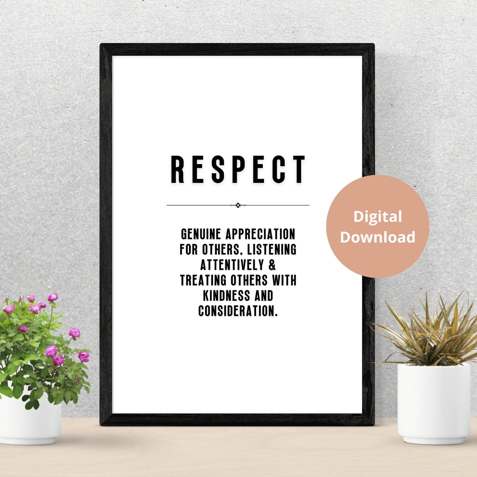 Respect Definition Printable Wall Decor Home Office Decor ...