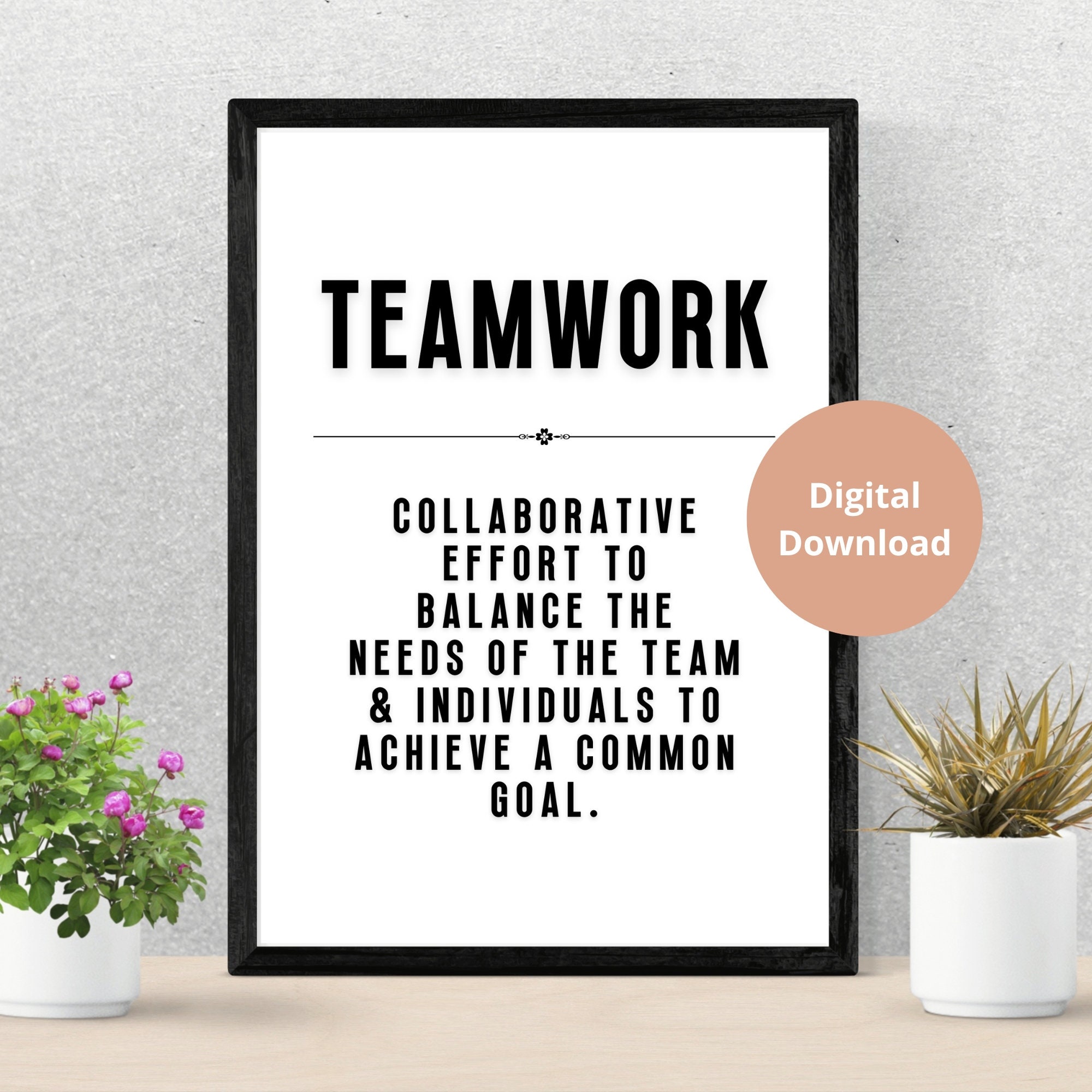 Teamwork Accountability Printable Office Wall Art, Motivation Decor ...