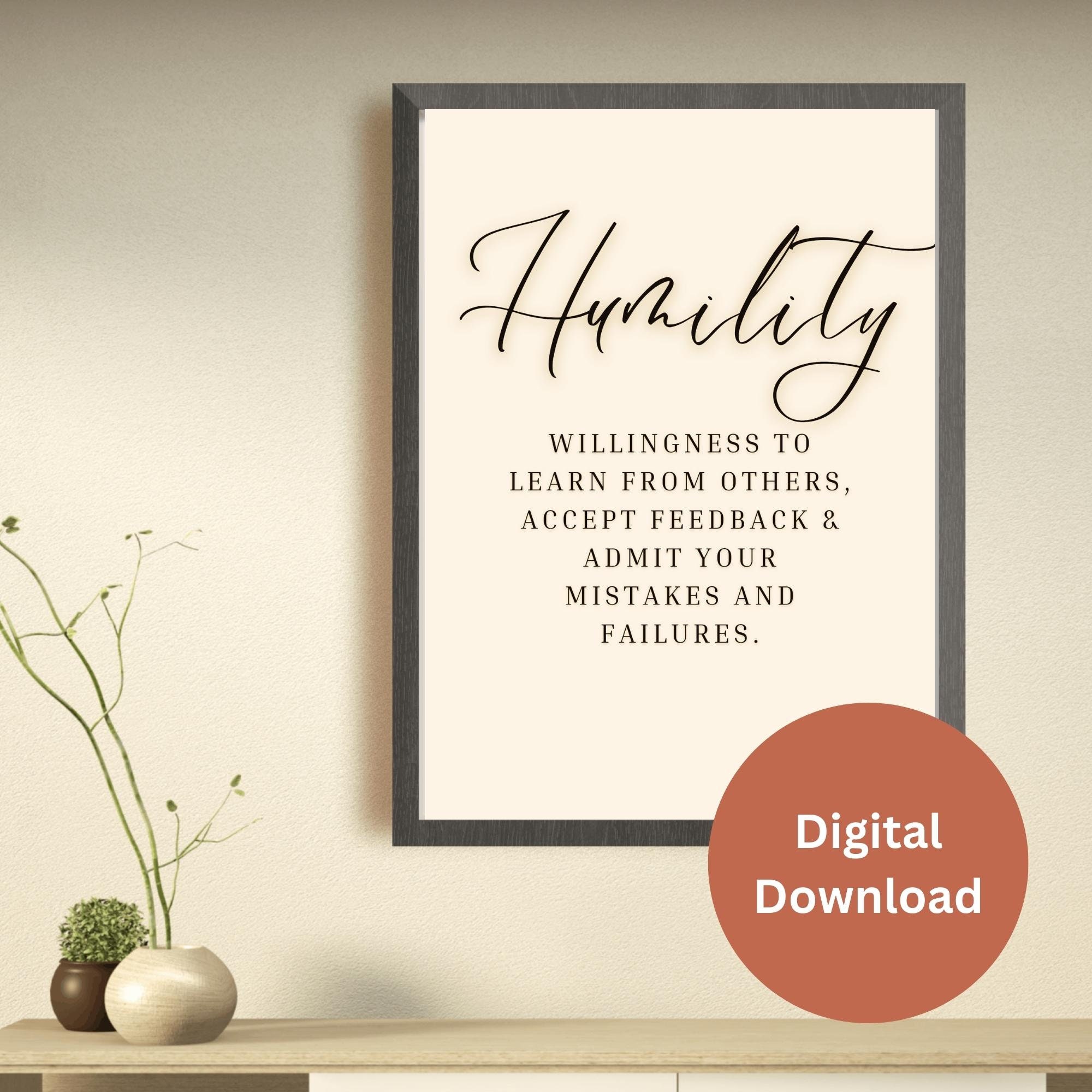 Humility Definition Printable Wall Art, Home and Office Decor ...
