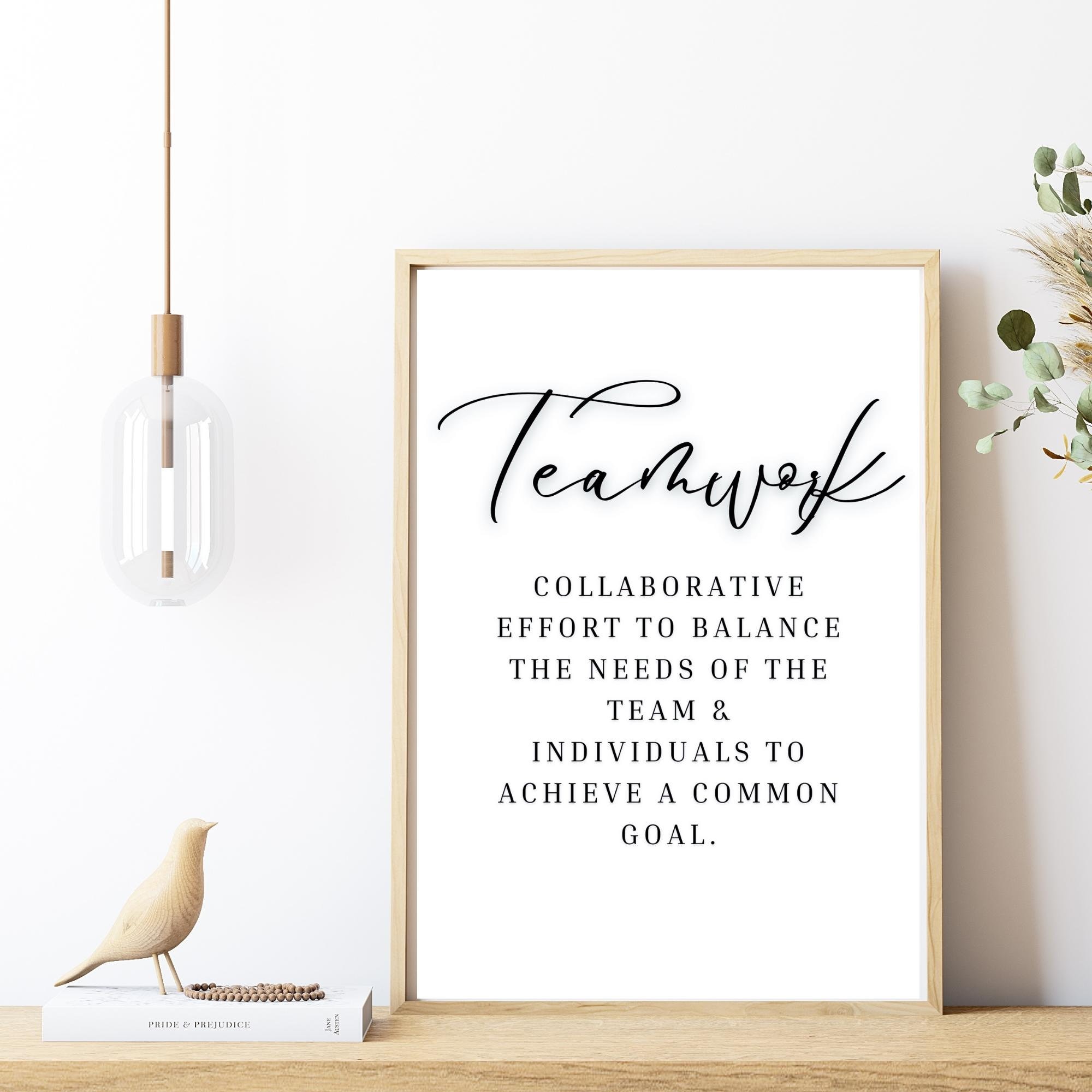 Teamwork Accountability Printable Office Wall Art, Motivation Decor ...