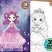 30 Cute Princess Coloring Pages, Kids Coloring Book, Instant PDF ...