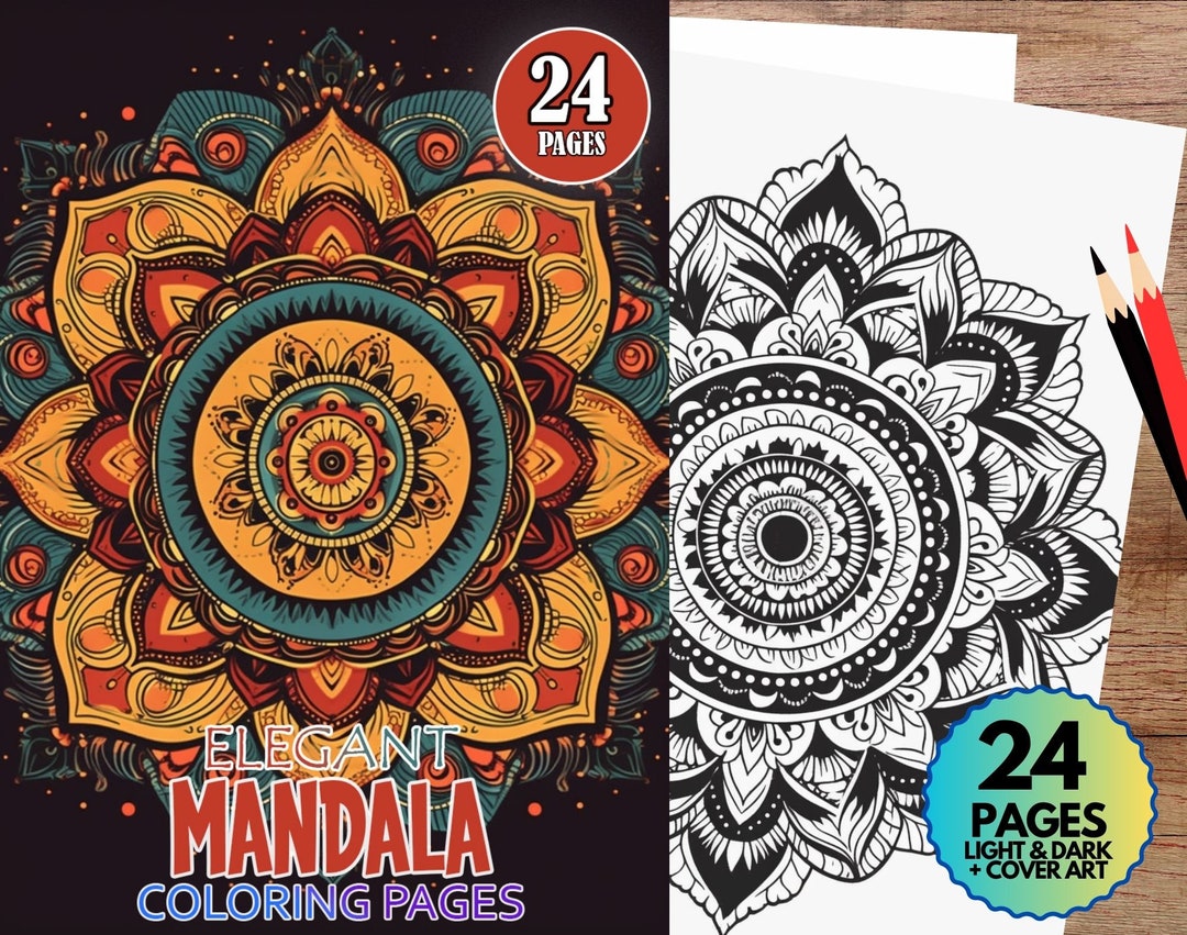 Mandala Coloring Pages, 24 Pack, Instant PDF Download, Relaxing ...