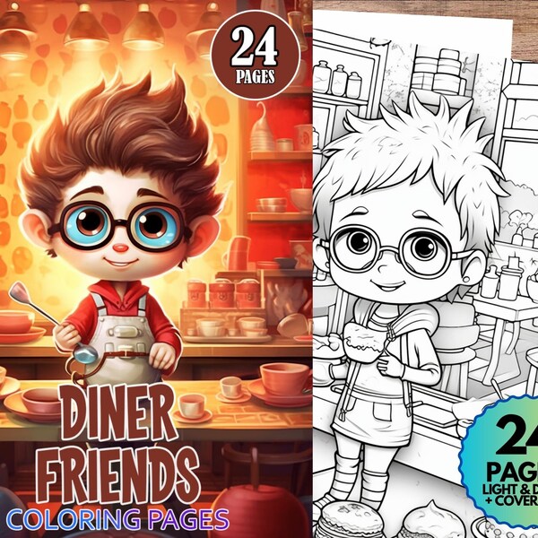 Diner Coloring Pages - Etsy