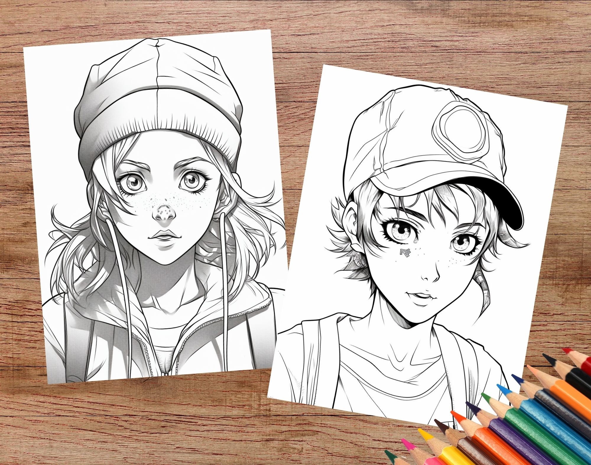Anime Street Crew Colouring Pages 24 Pages Adult Kids - Etsy