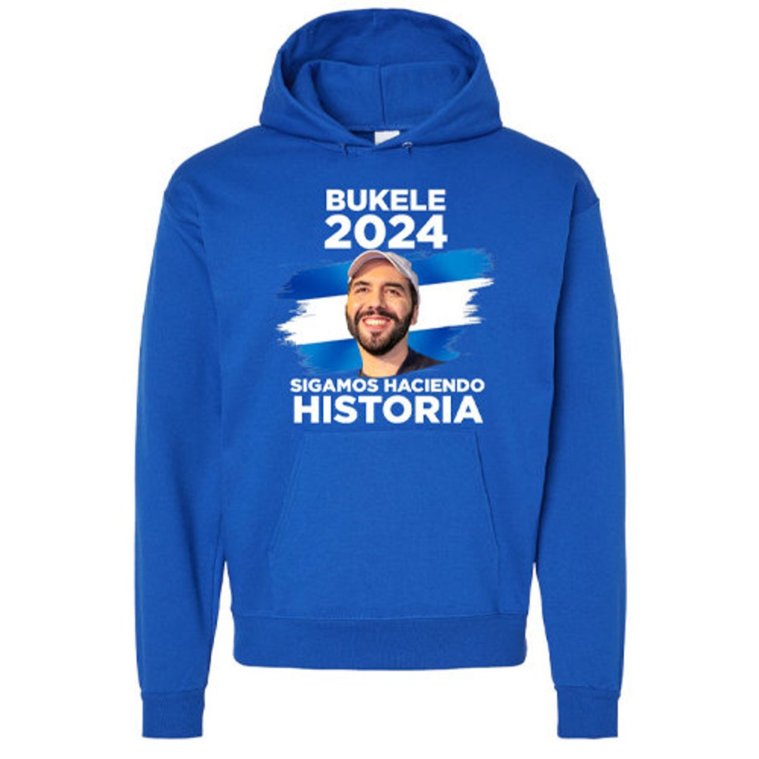 Nayib Bukele President 2024 Reelection Blue Hoodie El Salvador Unisex ...