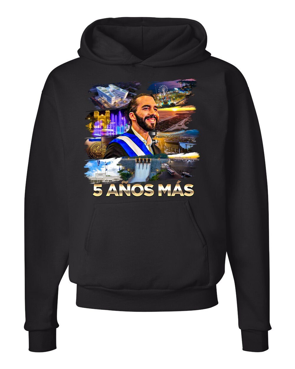 Nayib Bukele Black Hoodie 5 Years More El Salvador Unisex - Etsy