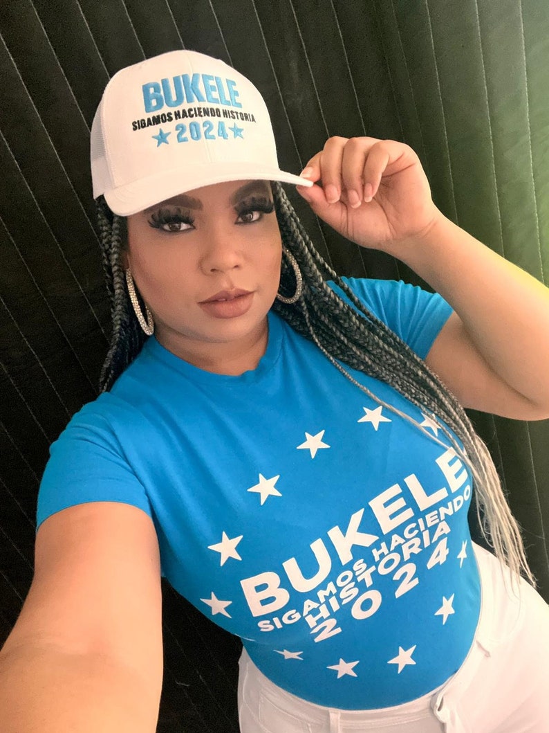 Nayib Bukele White Embroidered Cap 2024 Reelection Unisex/ Nayib Bukele ...