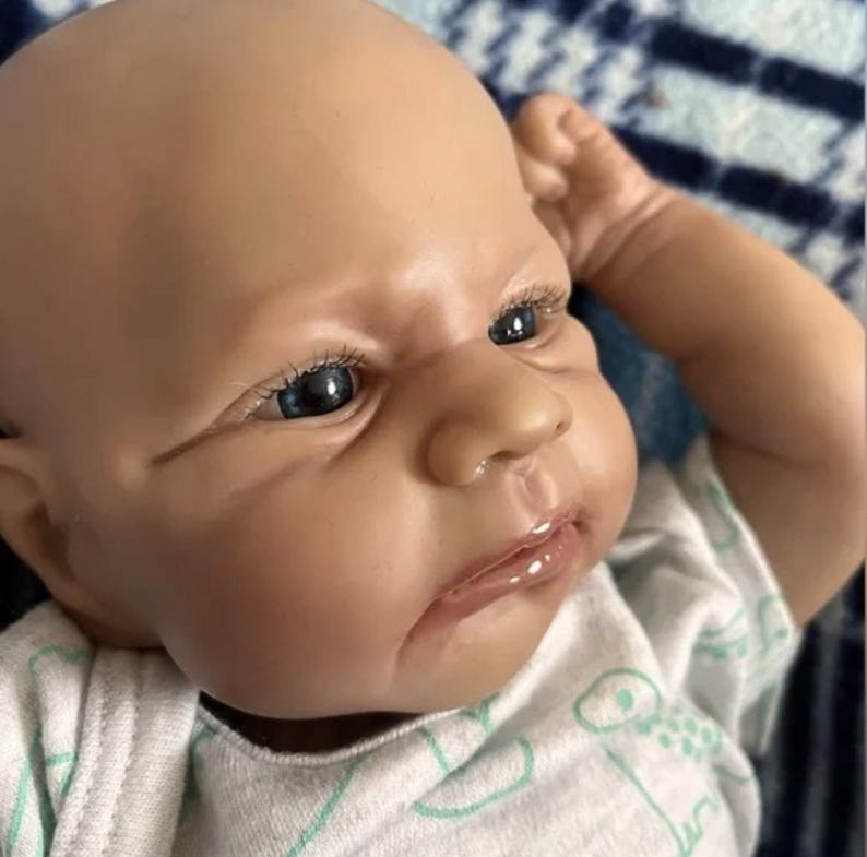 Blue Eyed Handmade Bald Reborn Realistic Newborn Baby Doll W/ Nuk ...
