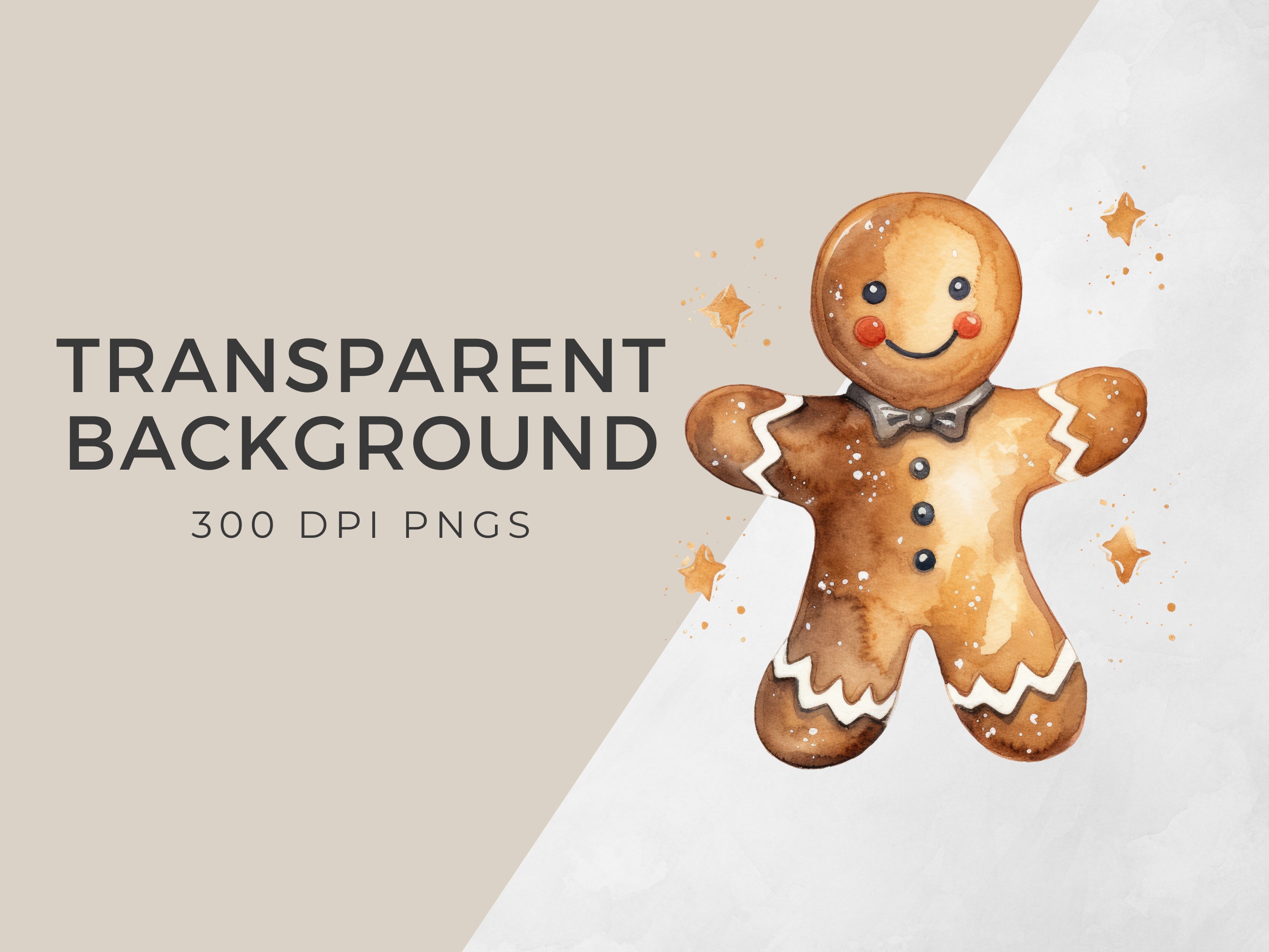 Gingerbread Men Clipart Pack, Clipart for Commercial Use, Gingerbread ...