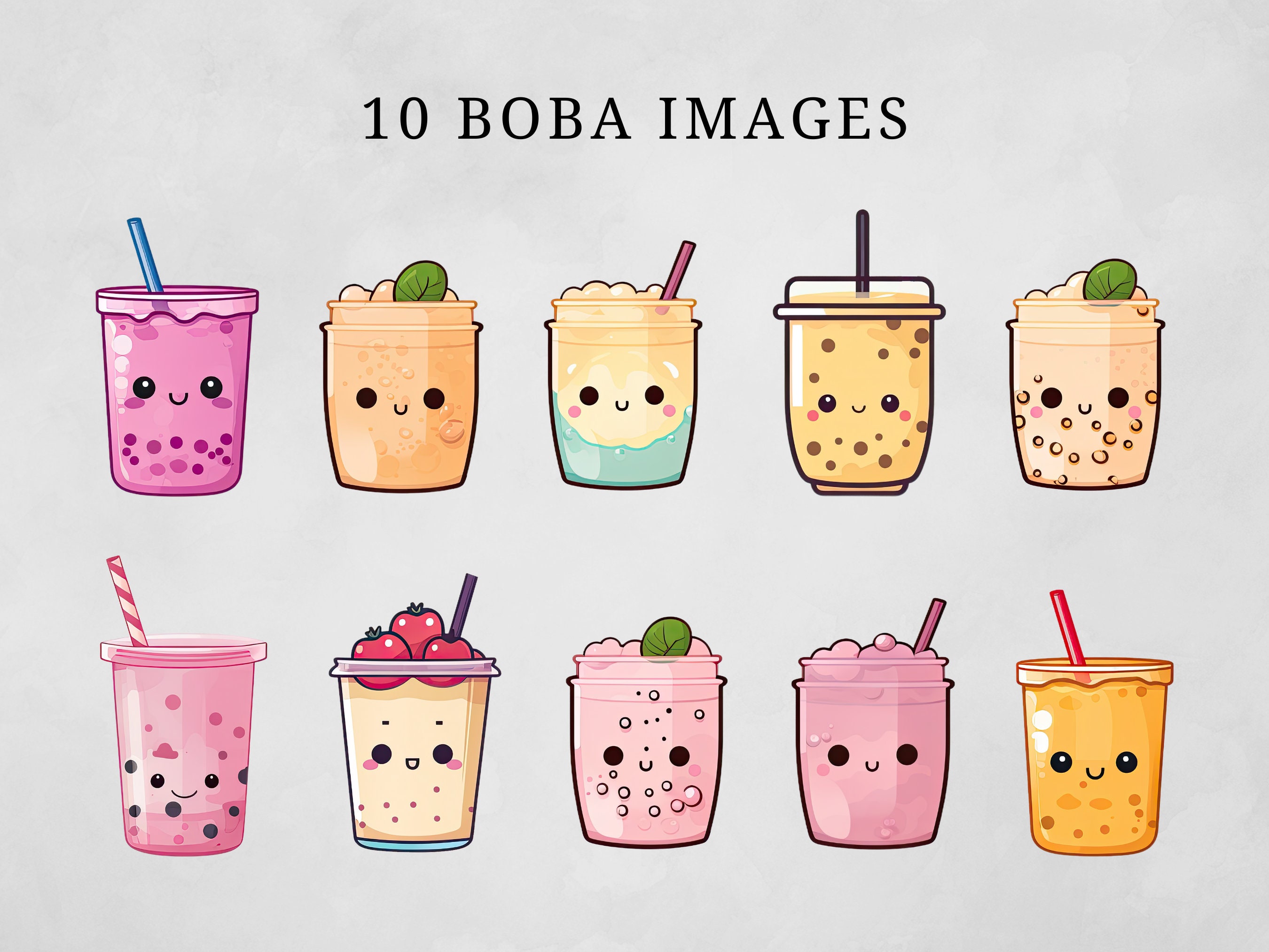 Kawaii Boba Clipart, Clipart for Commercial Use, Transparent PNG ...