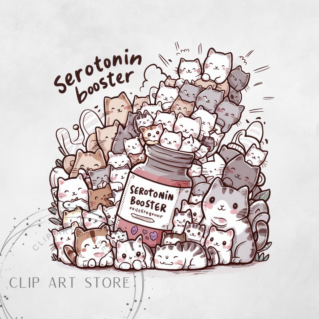Serotonin Booster Cat PNG File, Cat Mom Graphic Tshirt PNG File, Cat ...