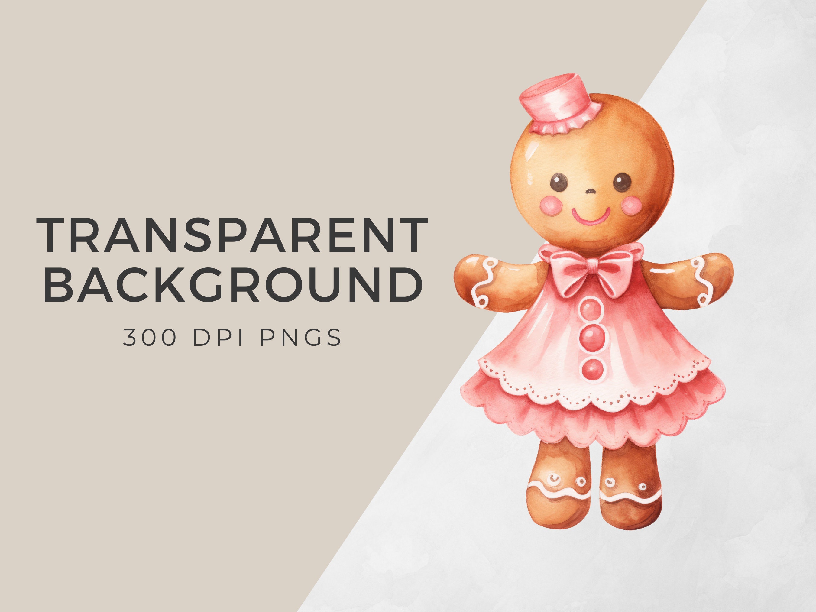 Gingerbread Girls Clipart Pack, Clipart for Commercial Use, Pink ...