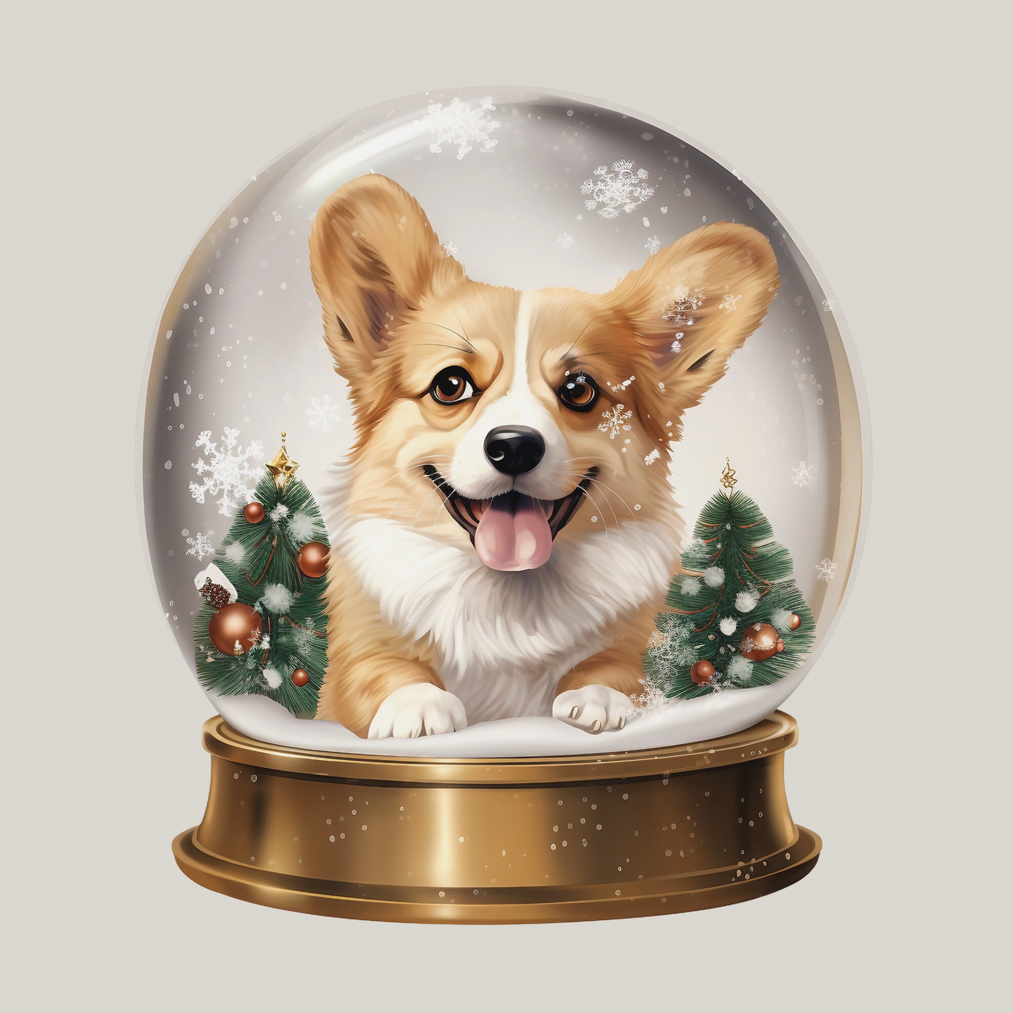 Corgi Snow Globe Clipart, Clipart for Commercial Use, Cute Dog Clip Art ...