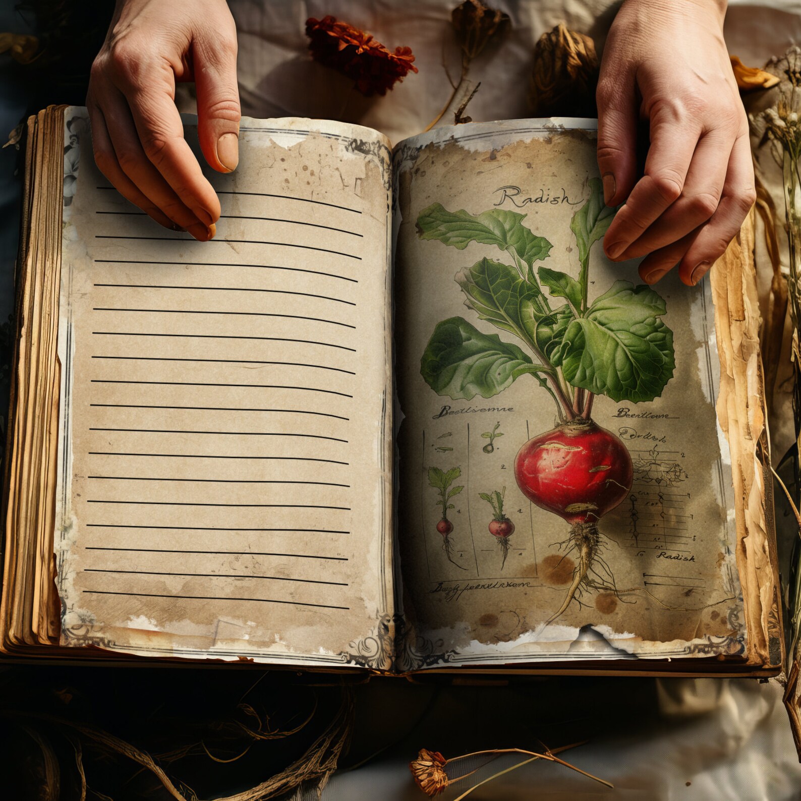 Vegetable Garden Junk Journal Paper, Veggies, 6 Digital Journal Pages ...